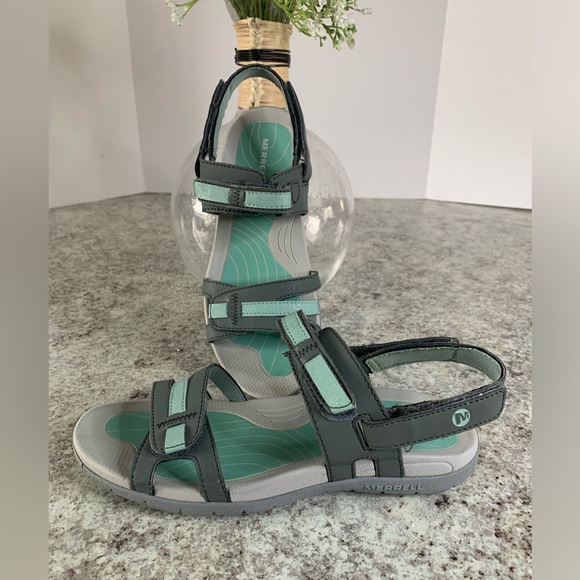 Merrell | Shoes | Merrell Womens Velcro Sedona Blue Surf Sport Sandals ...